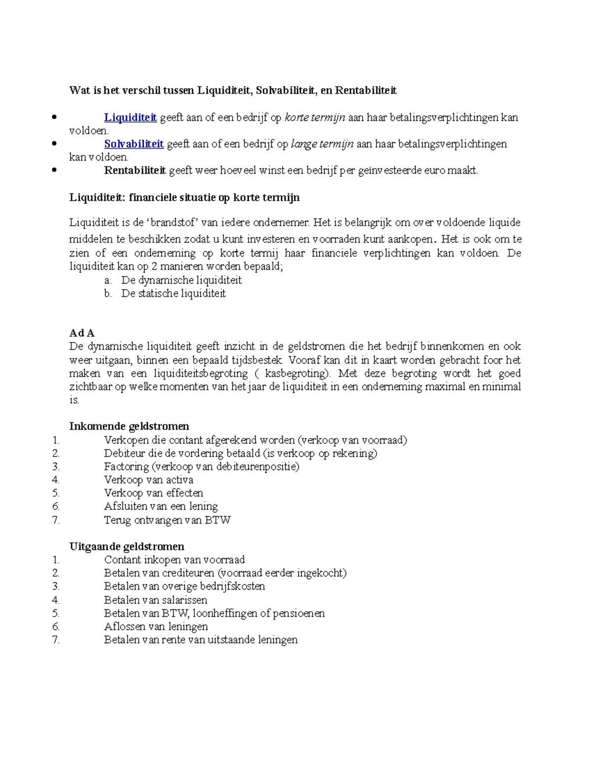 VERSCHILLENDE RATIO'S - Wat is het verschil tussen Liquiditeit ...