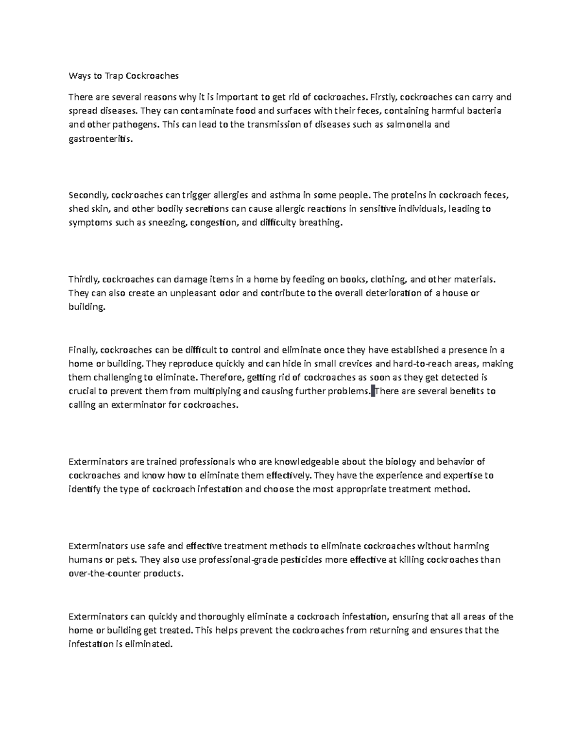 Ways to Trap Cockroaches - Ways to Trap Cockroaches There are several ...