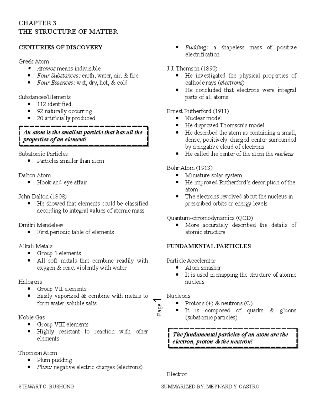 Chapter 3 THE Structure OF Matter - Page 1 THE STRUCTURE OF MATTER ...