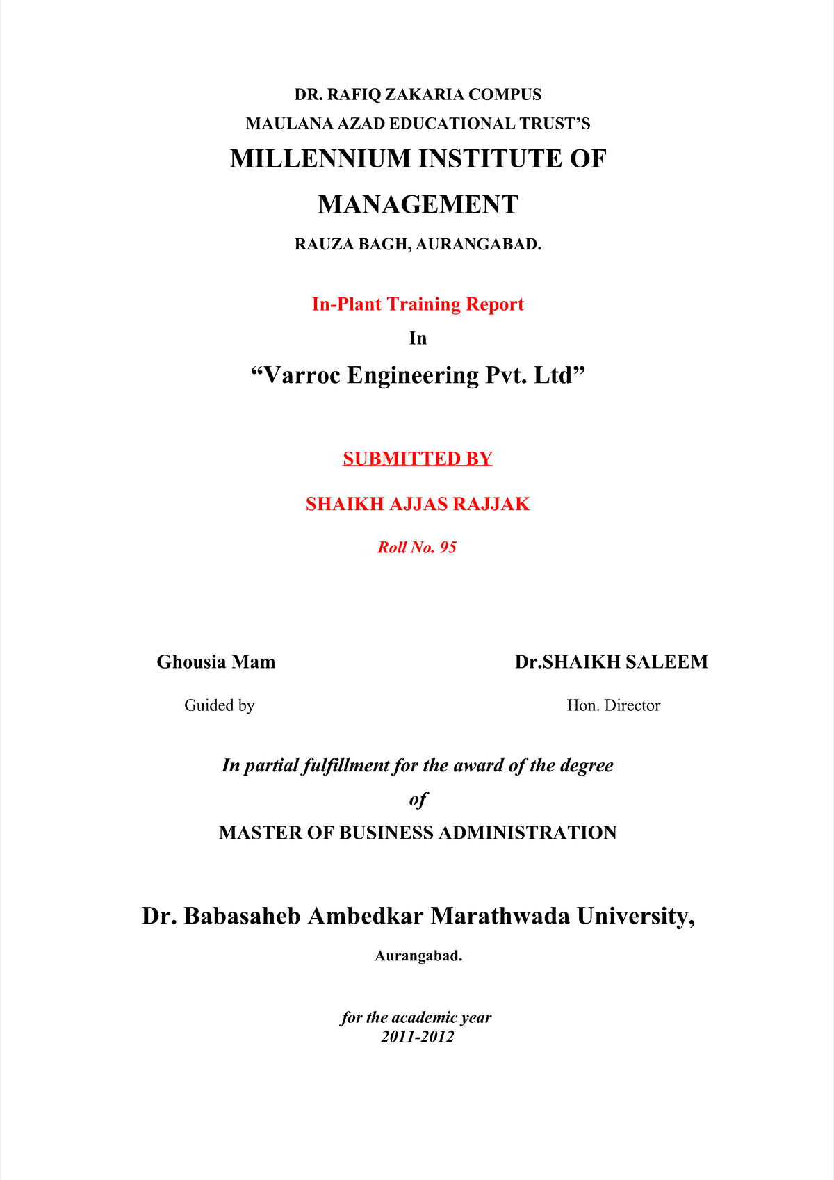 Pdf-inplant-training-report compress - DR. RAFIQ ZAKARIA COMPUSDR ...