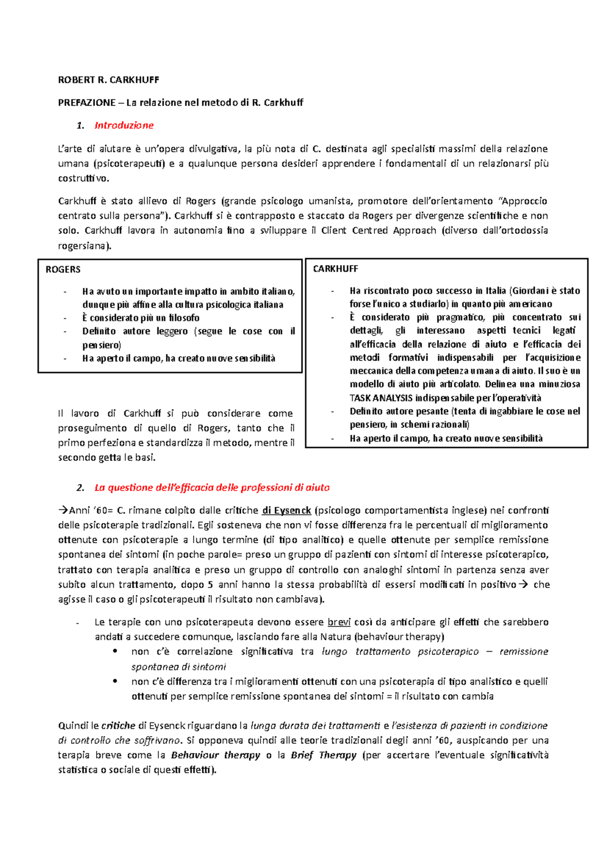 Carkhuff word - riassunto libro - L'arte di aiutare - ROBERT R ...