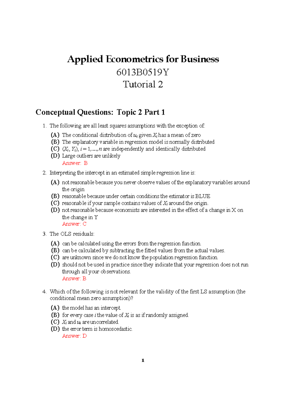 6013B0519Y T2Solutions 20240411 - Applied Econometrics for Business ...
