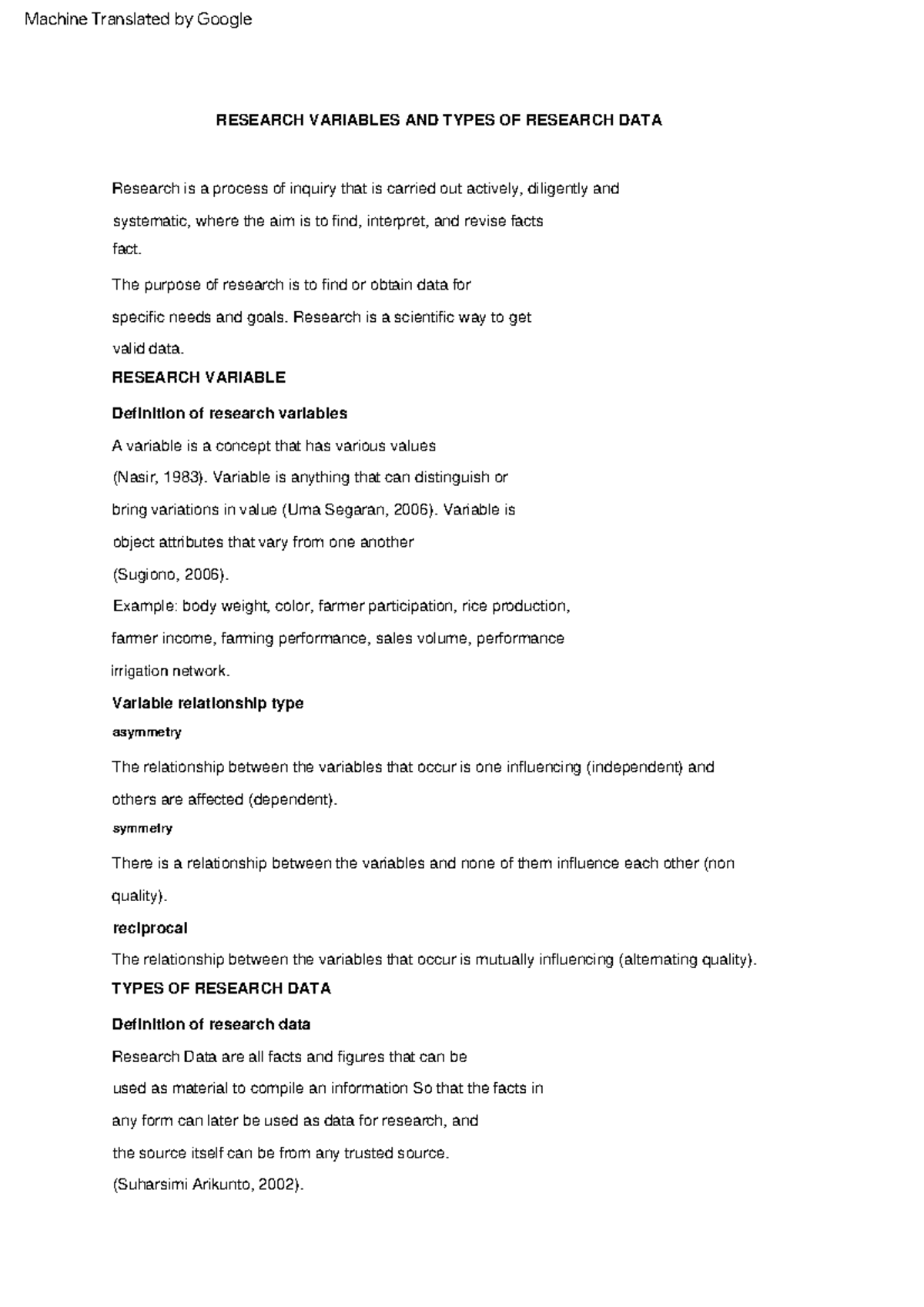 Research Variables AND Types OF Research DATA - farmer income, farming ...
