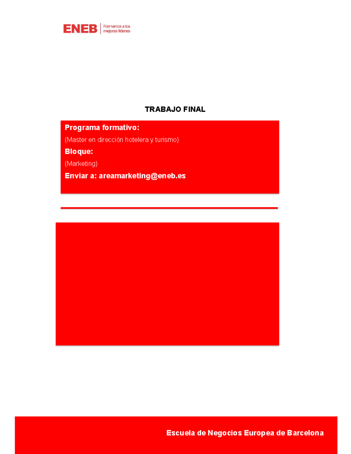 Marketing ENEB - TRABAJO FINAL Escuela de Negocios Europea de Barcelona ...