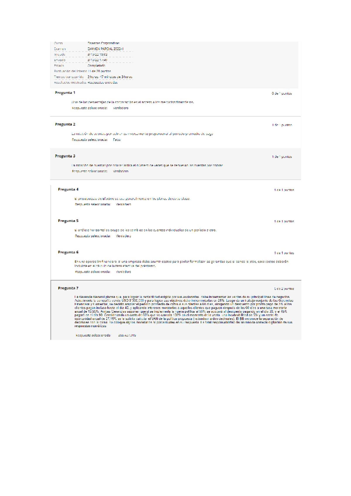 Examen Parcial 2022-02 - Finanzas corporativas - Studocu