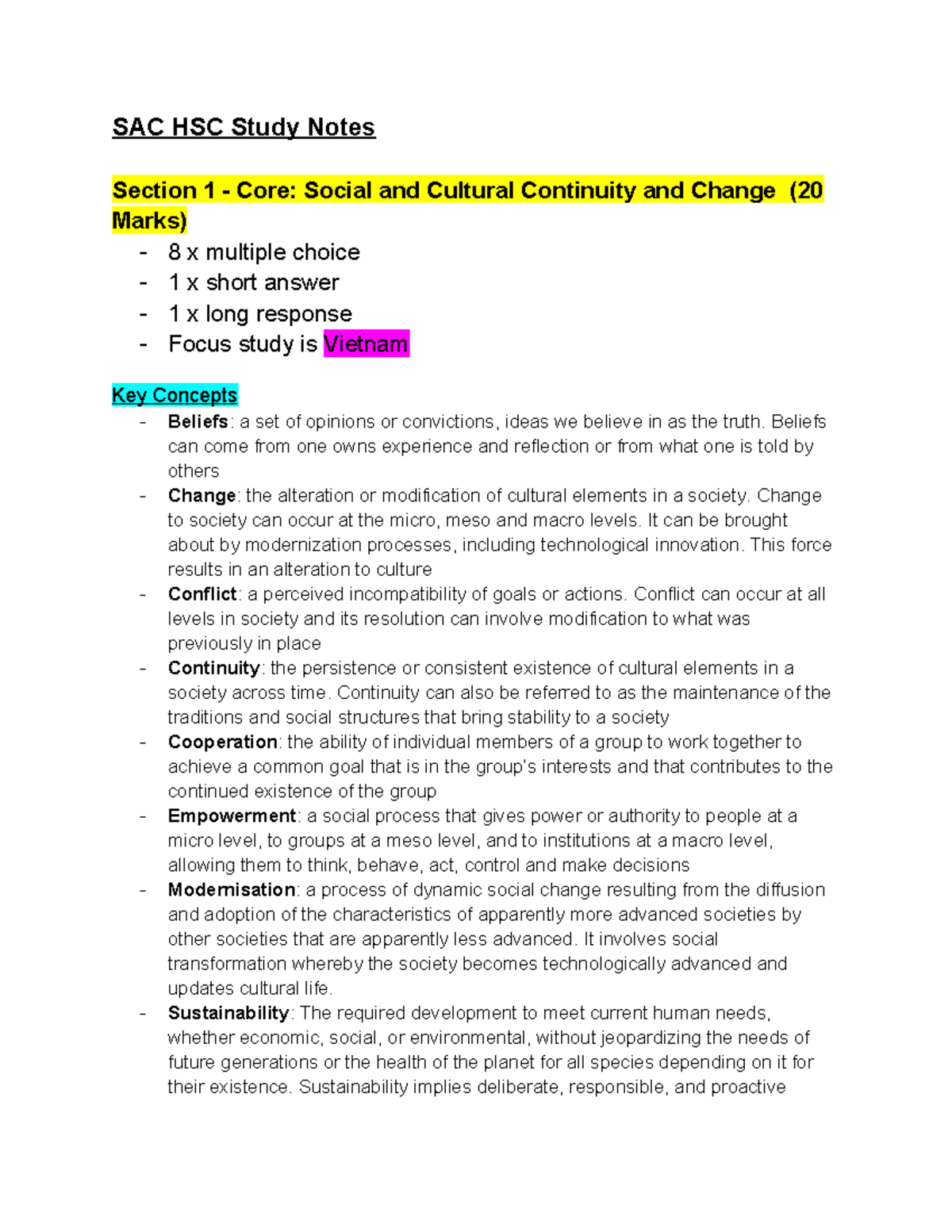 Society and Culture HSC Study Notes - SAC HSC Study Notes Section 1 ...