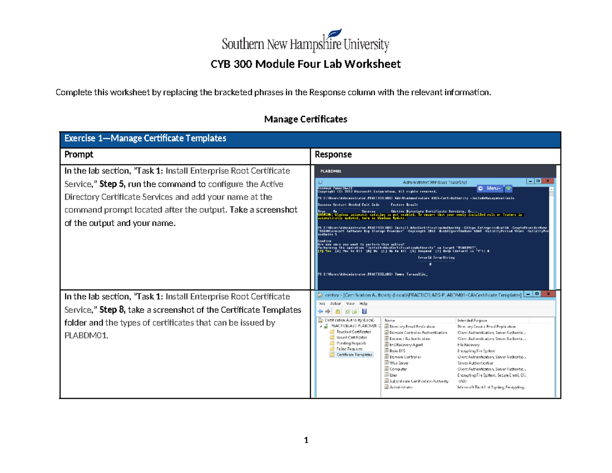 CYB 300 Module Four Lab Worksheet Tommy Tarawallie - CYB 300 Module Four Lab Worksheet Complete ...