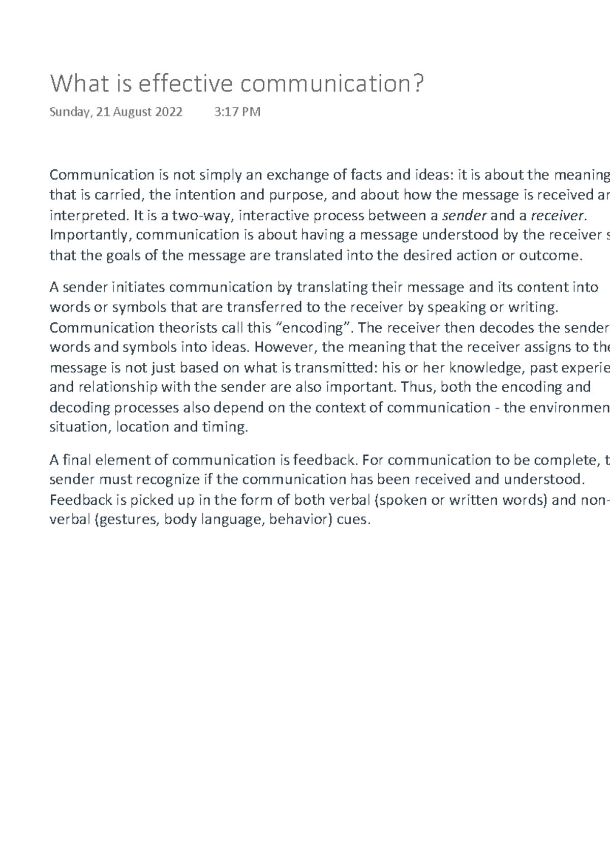 What is effective communication - Communication is not simply an ...