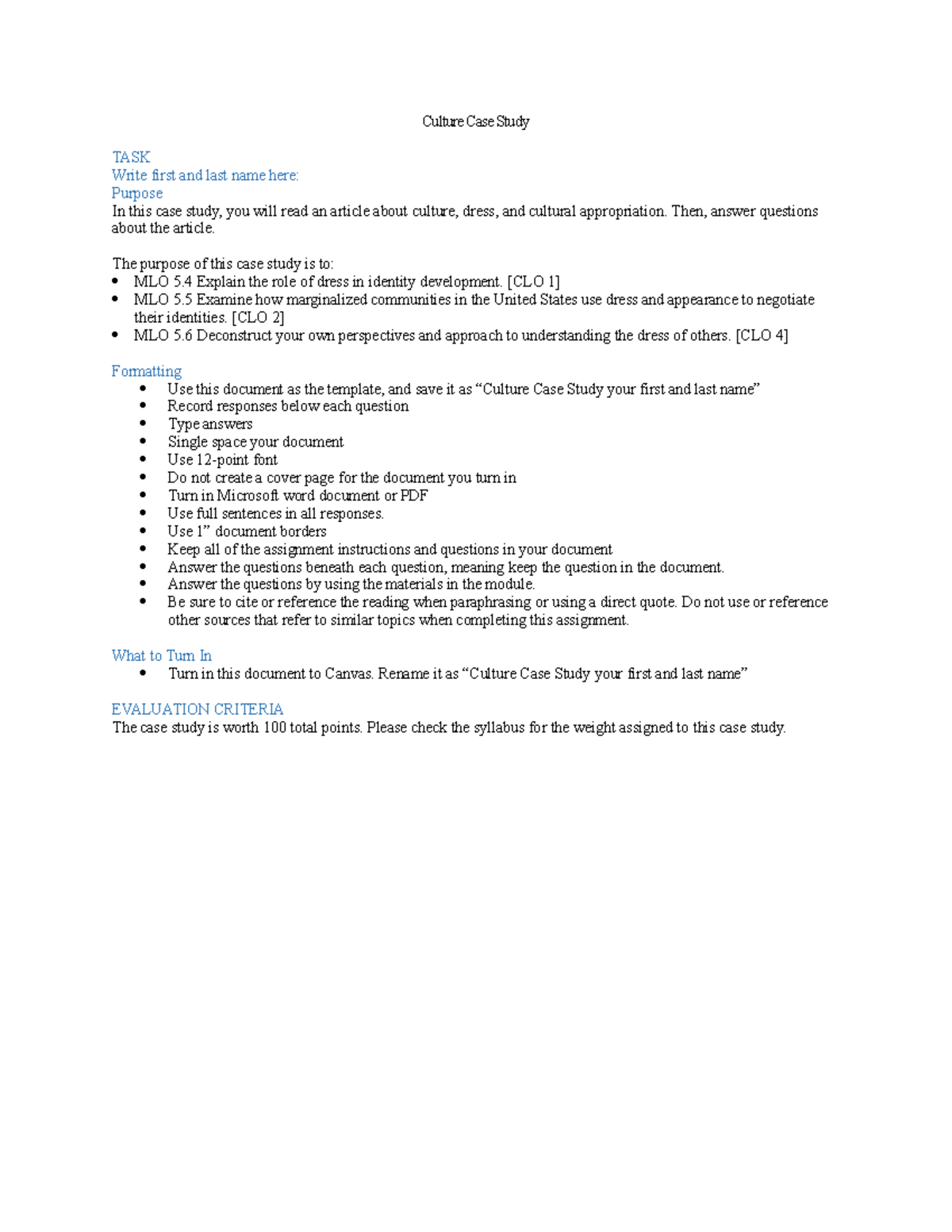 Culture-Case-Study - Case study work - Culture Case Study TASK Write ...