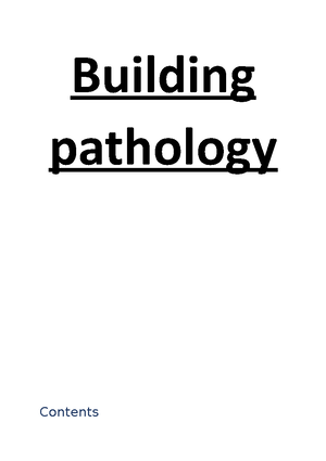 Final Building Pathology Notes - Building Pathology Lecture 1 ...