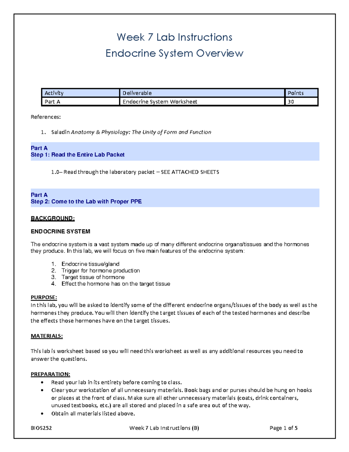 BIOS252 W7 Lab Instructions - May 2021 Updated - Week 7 Lab Instructions Endocrine System ...