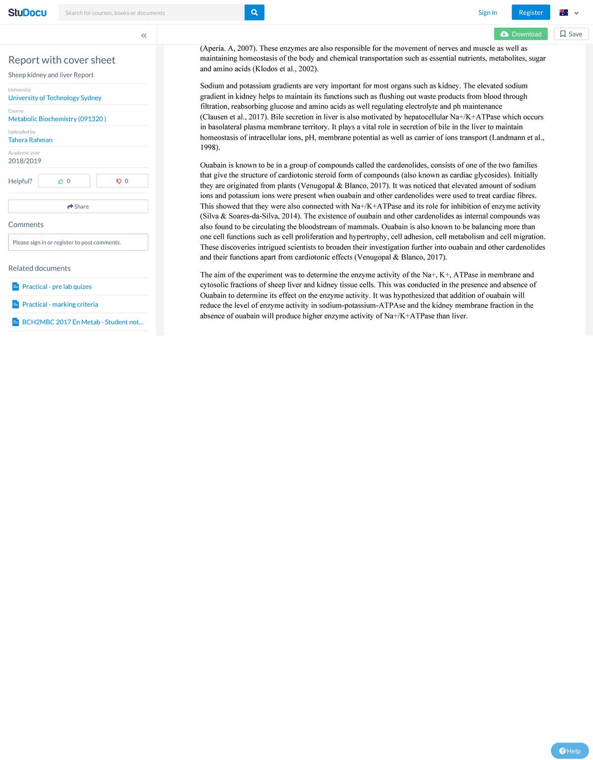 Report with cover sheet - 091320 Metabolic Biochemistry - Stu Docu ...