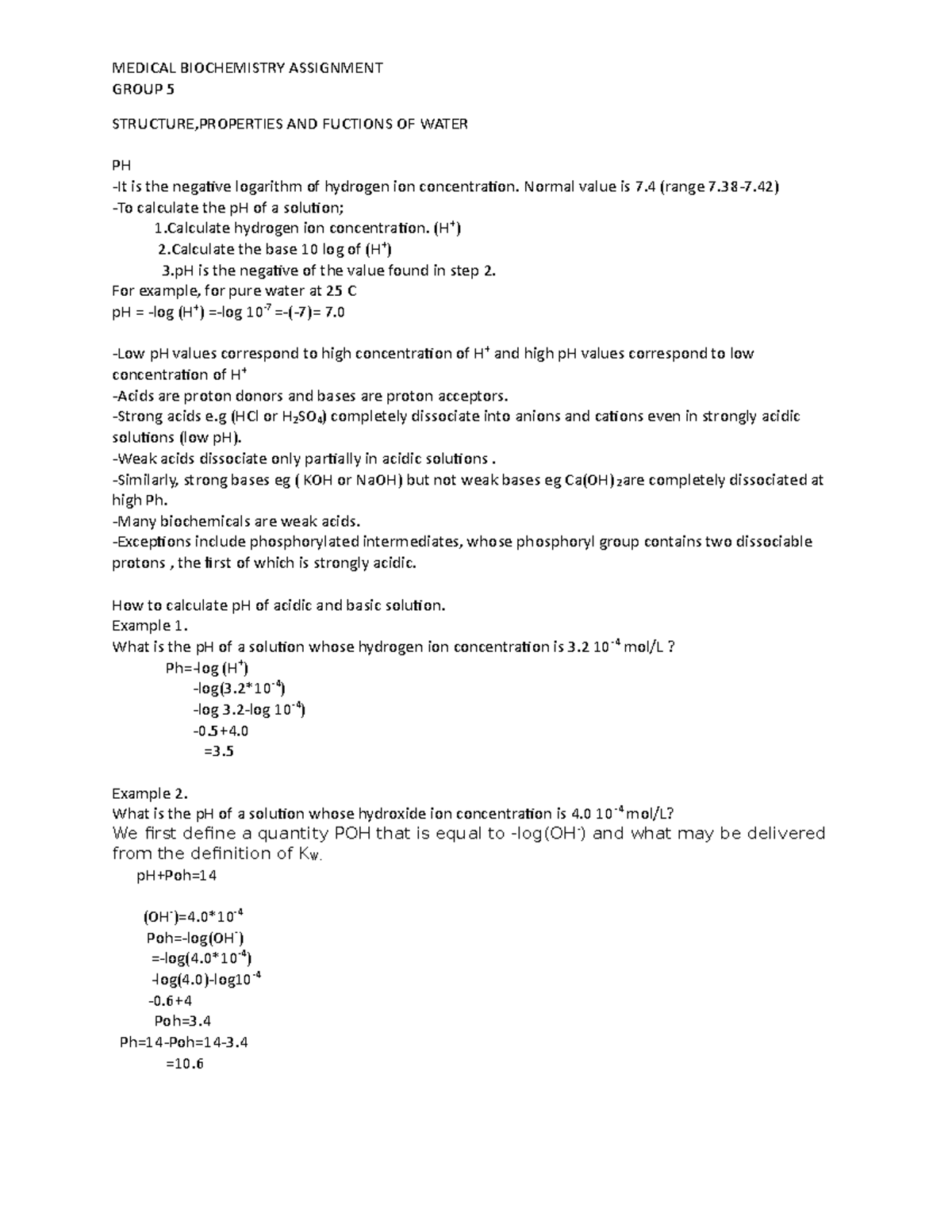 Biochem Assigno - ASSIGNMENT - MEDICAL BIOCHEMISTRY ASSIGNMENT GROUP 5 ...