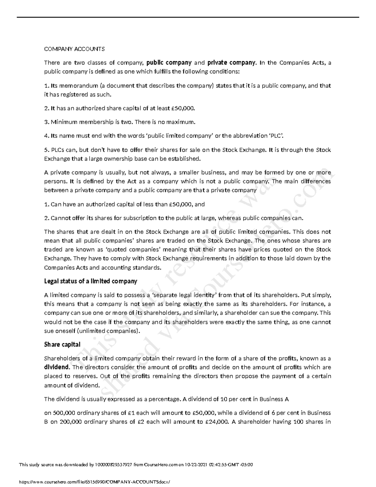 Company Accounts for financial Reporting - Financial Engineering ...