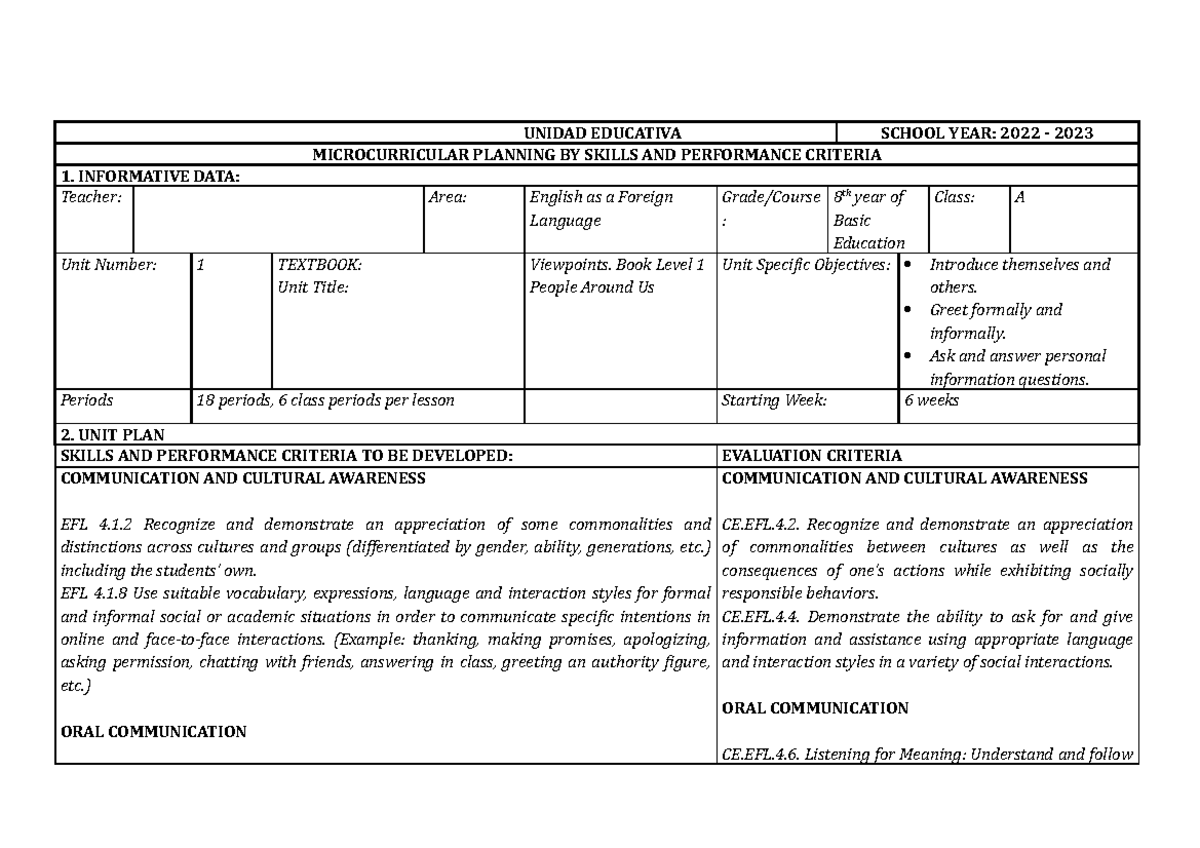 Octavo ingles - KFJSKLEJFKSJFKSD - UNIDAD EDUCATIVA SCHOOL YEAR: 2022 ...