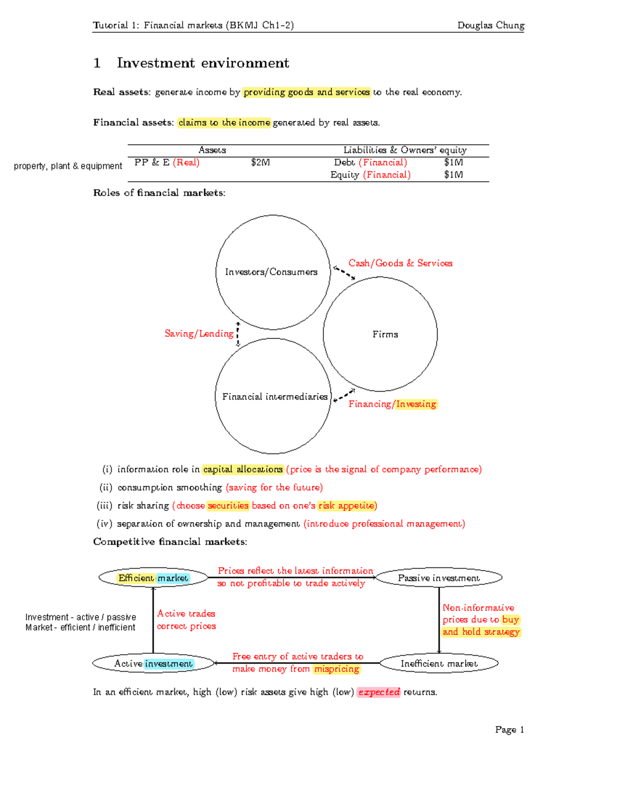 Tutorial 1 Answer - T1 - Investment Portfolio - Tutorial 1: Financial ...
