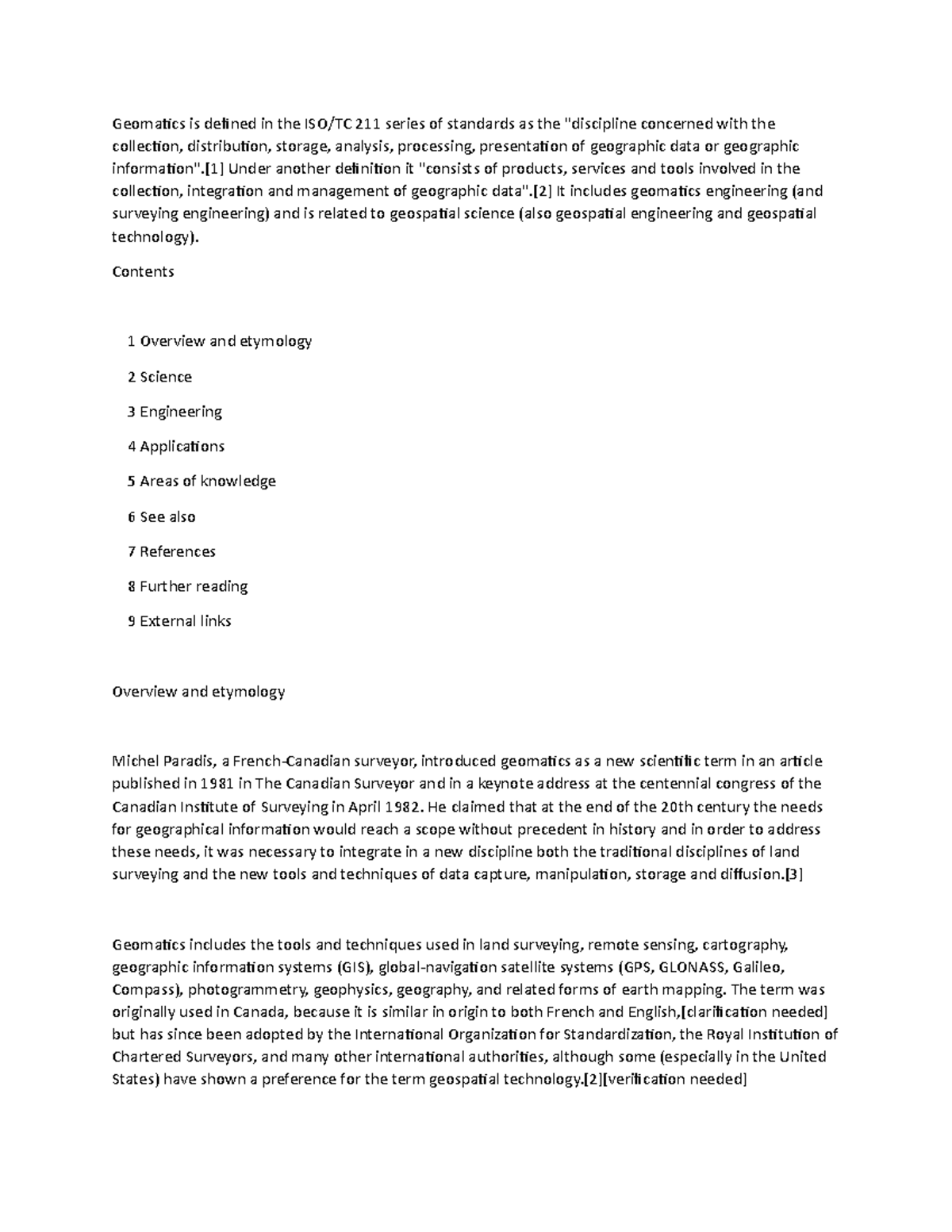 Geomatics Basics - Geomatics is defined in the ISO/TC 211 series of ...