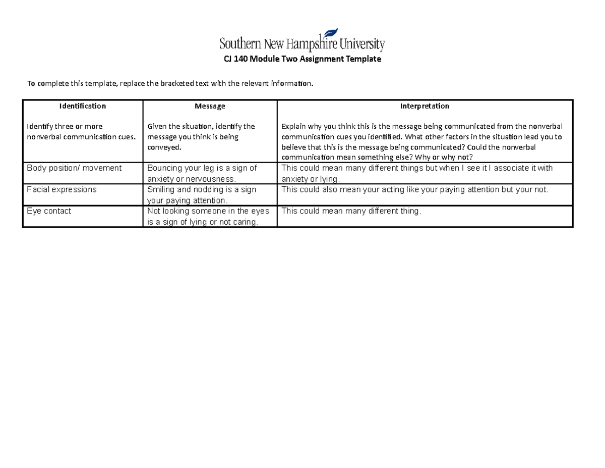 CJ 140 Module Two Assignment Template copy - Identification Identify ...