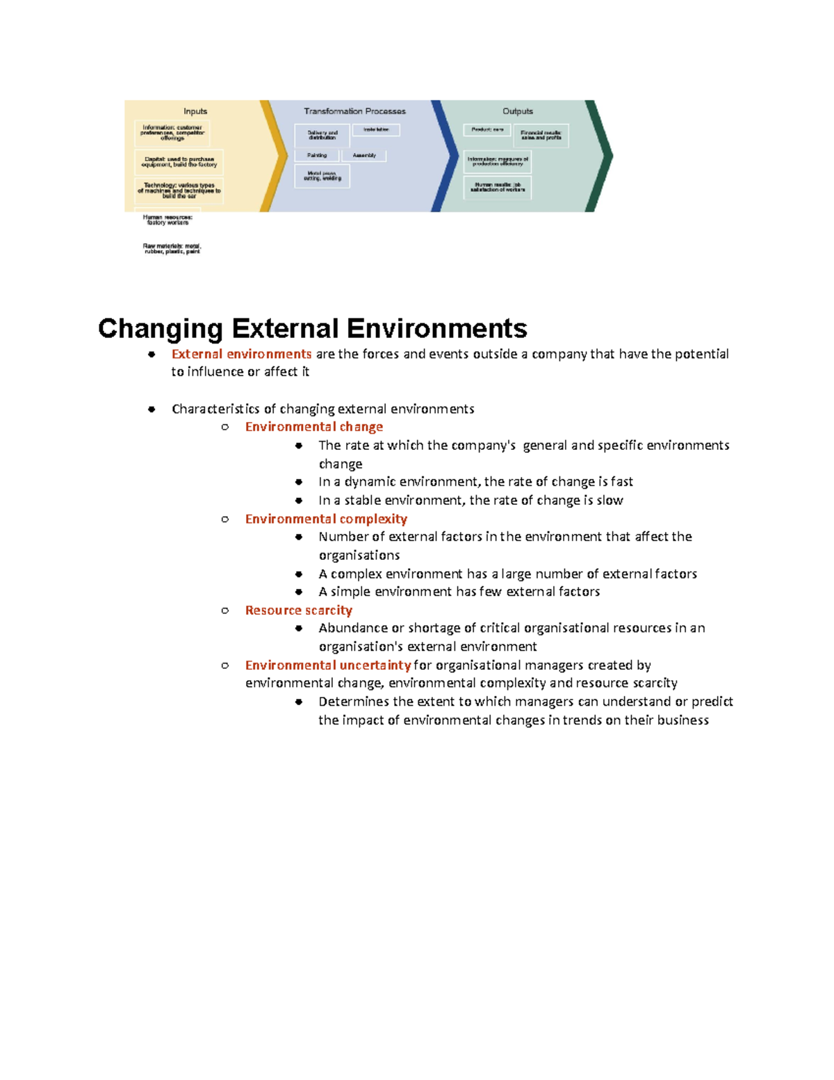 MGC1010 Notes pages 25 - 30 - Changing External Environments External ...