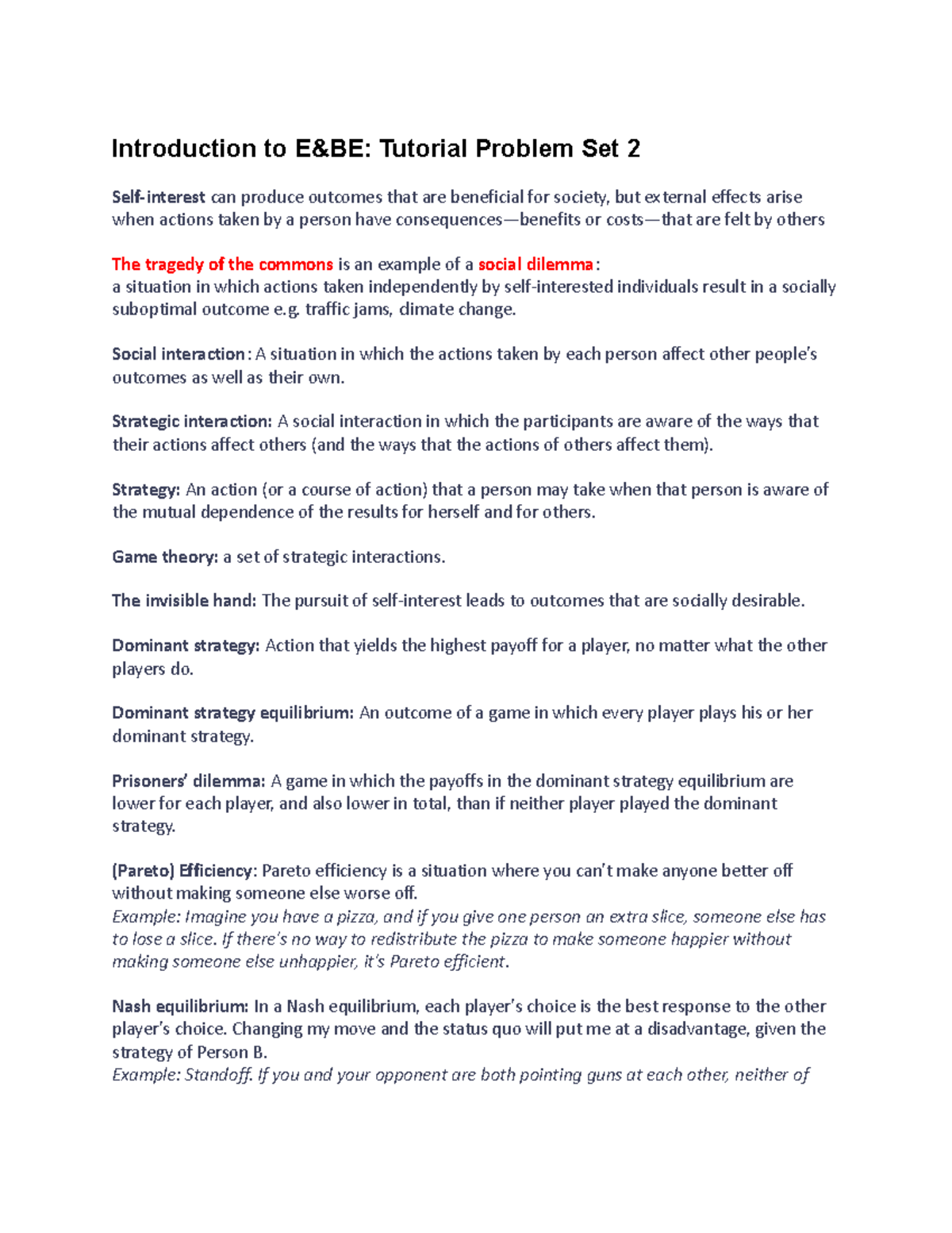 Tutorial Problem Set 2 And Handout Introduction To Eandbe Tutorial