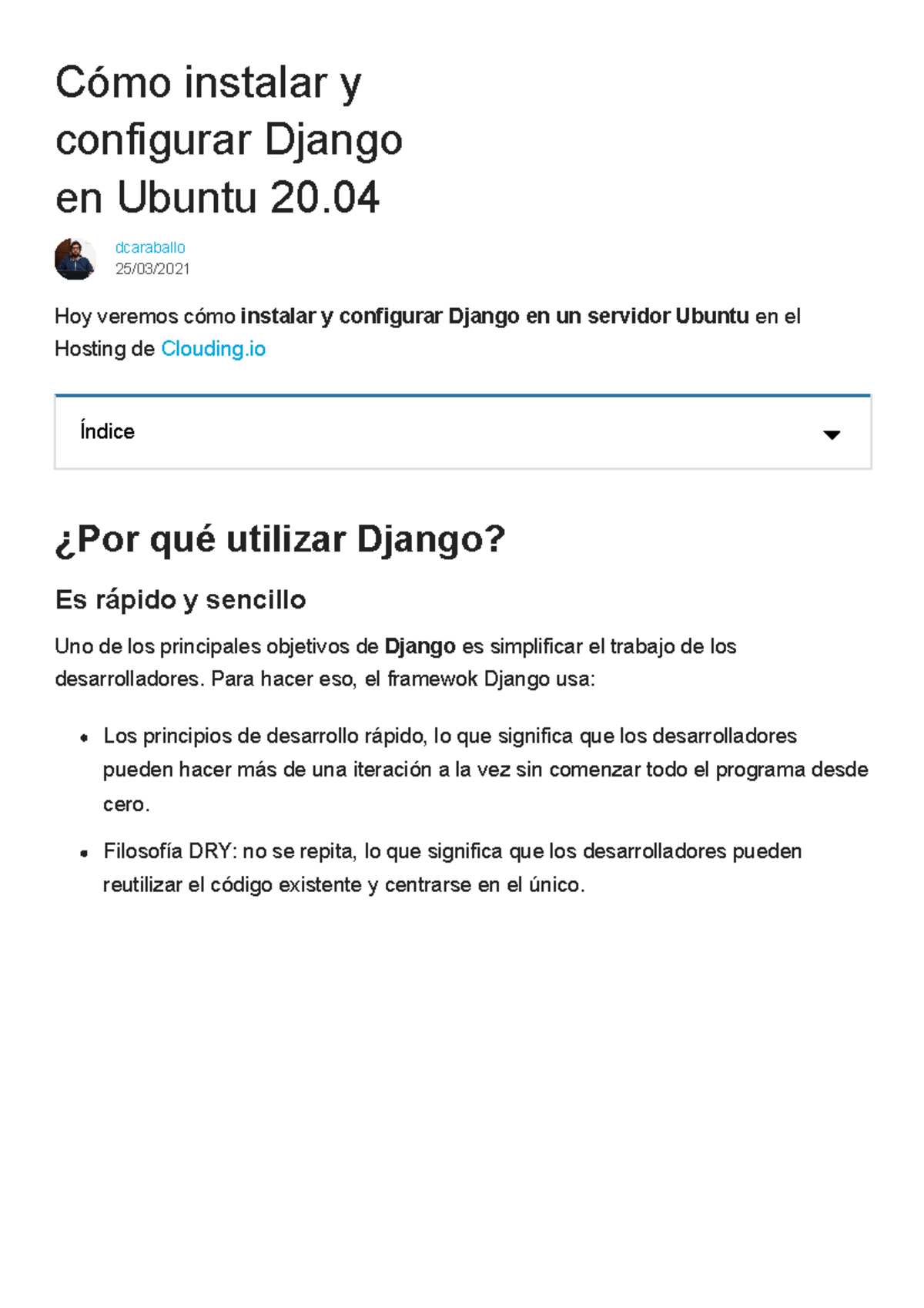 Cómo instalar y configurar Django en Ubuntu 20.04 - Mi Diario Python - dcaraballo 25/03/ Cómo ...