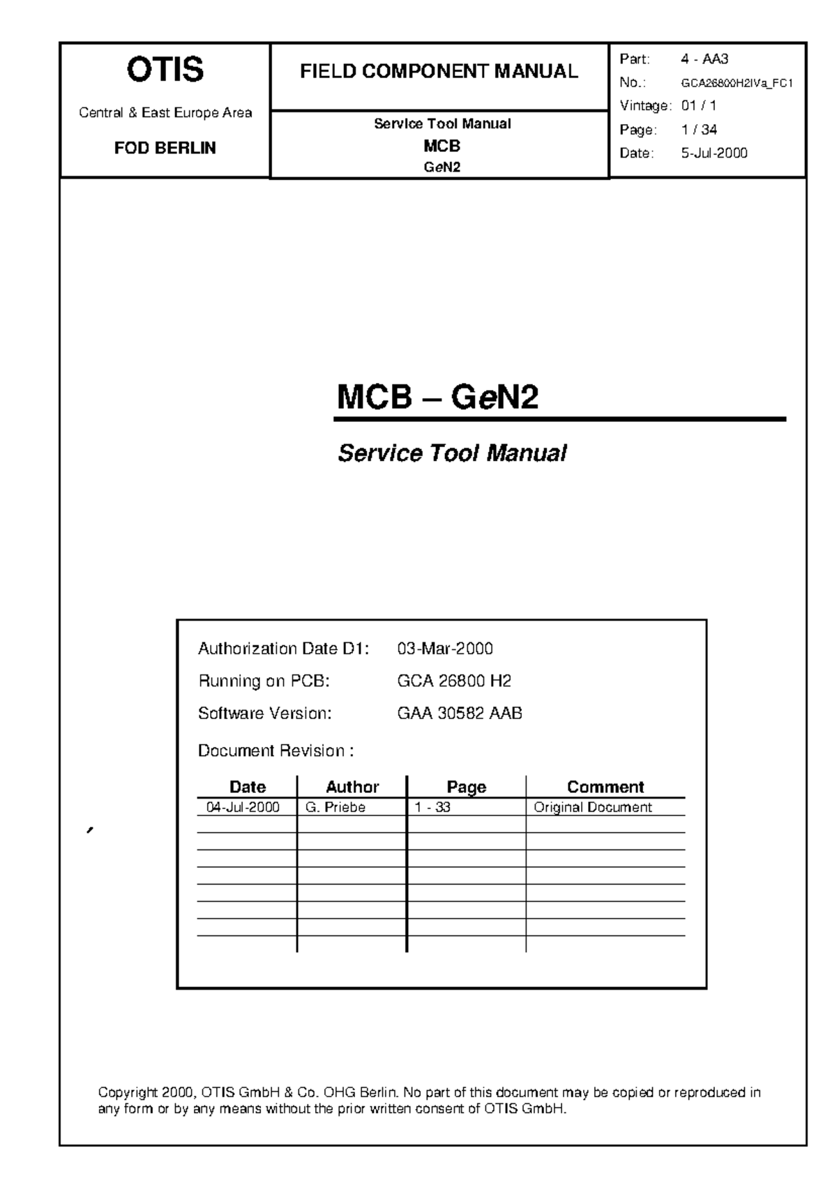 OTIS GEN2 Za Programming Tool - OTIS Central & East Europe Area FOD ...
