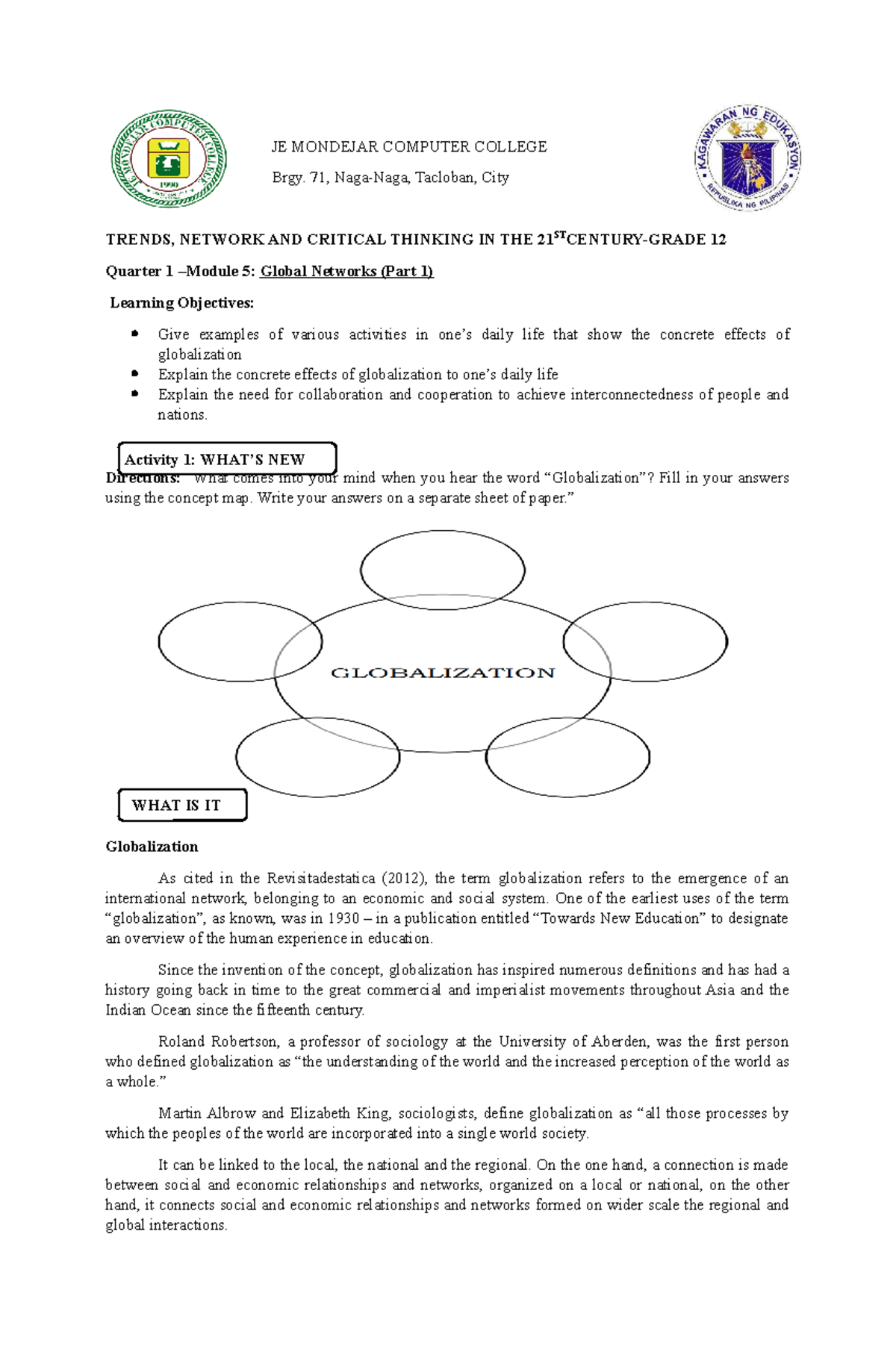 Trends- Module-5 Grade 12- Finalbjshhe - JE MONDEJAR COMPUTER COLLEGE ...