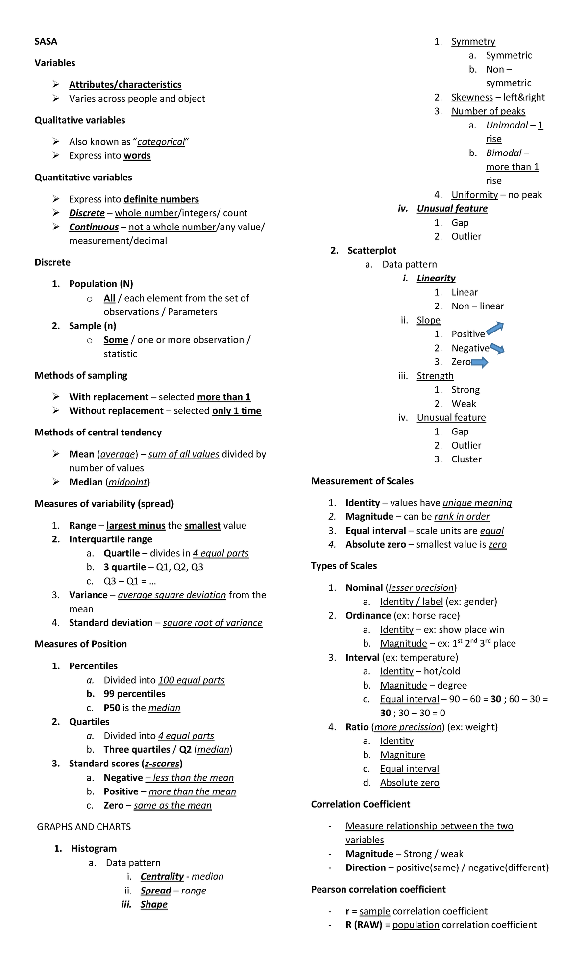 SASA - Lecture notes for subject — Statistical Analysis - SASA ...