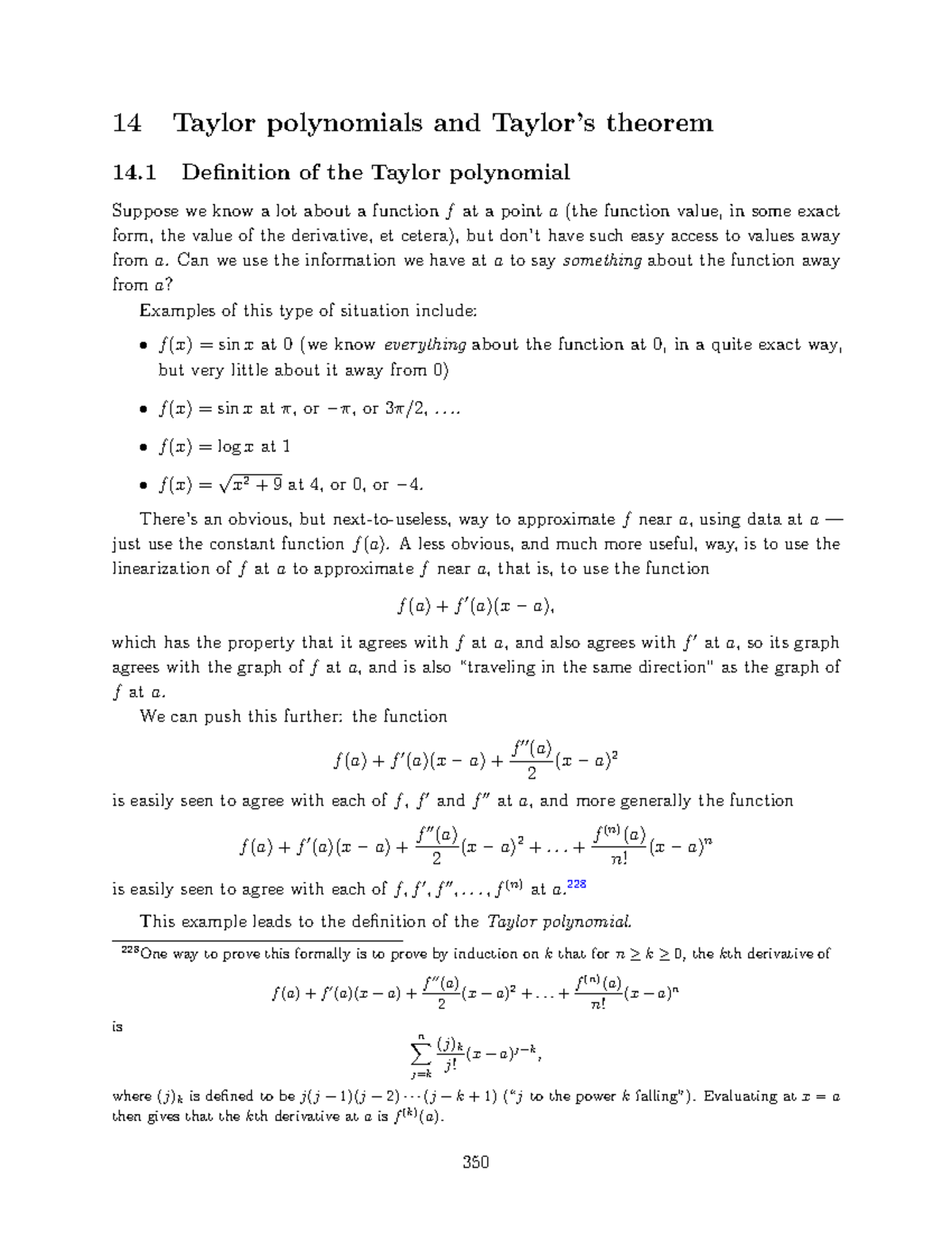 Taylor polynomial - Can we use the information we have at a to say ...