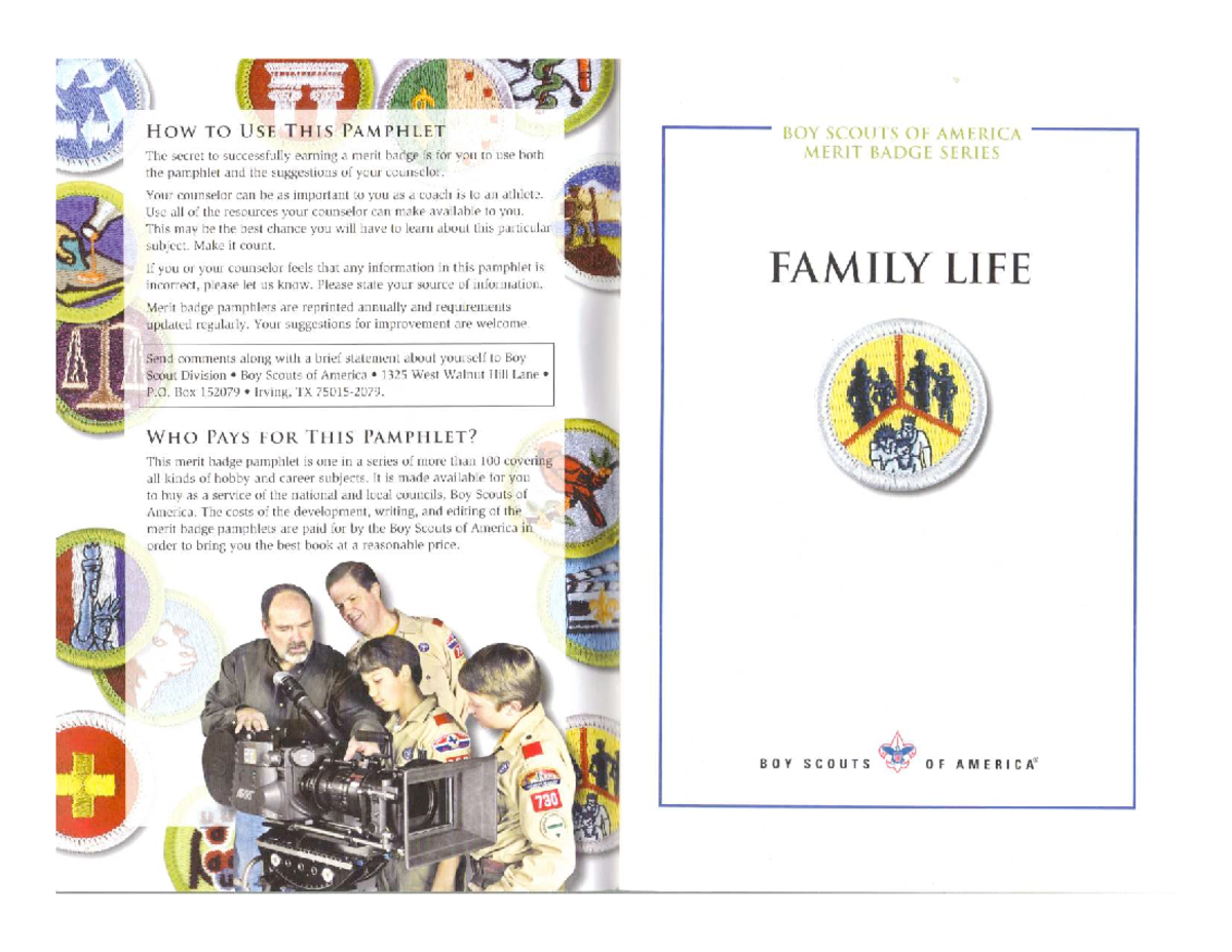 Boy scouts of america family life merit badge book - HOW TO USE THIS ...