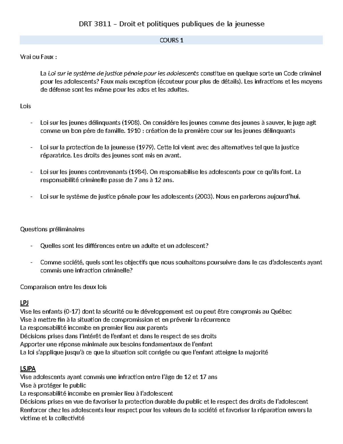 Cours 1 - lmlmlm - DRT 3811 – Droit et politiques publiques de la ...