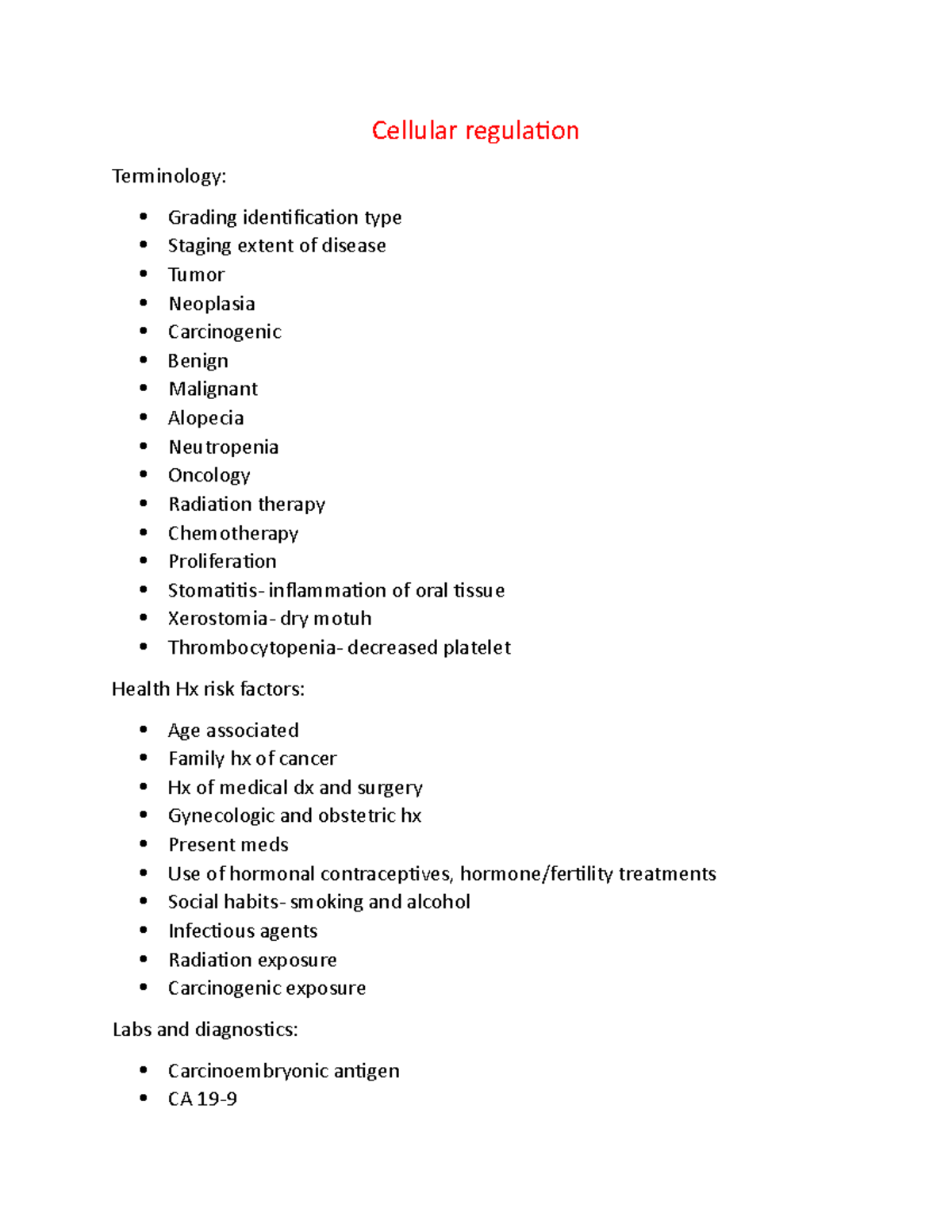 Cell regulation 155 - Cellular regulation Terminology: Grading ...