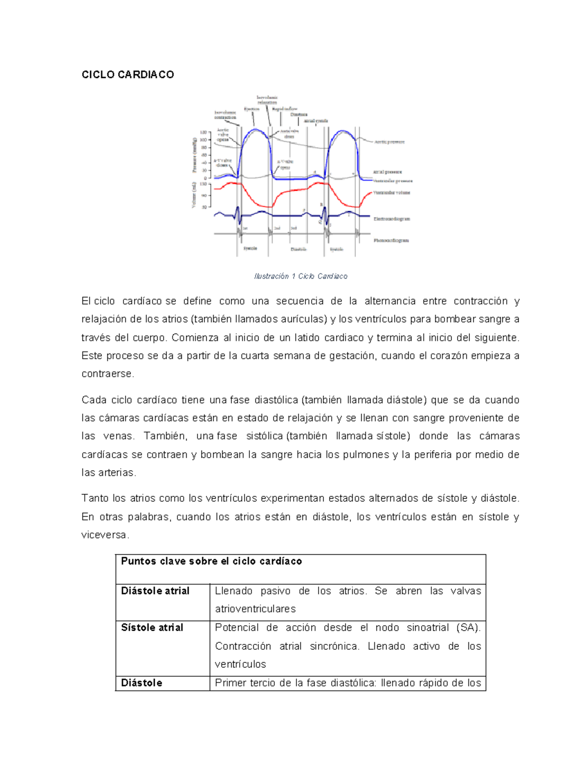 Fisiologia DE Corazon MR - CICLO CARDIACO Ilustración 1 Ciclo Cardiaco ...