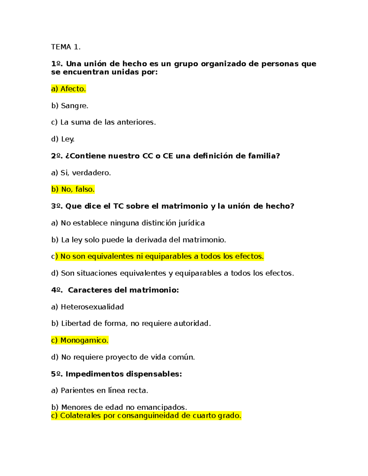 Kahoots Familia (1-7) - TEMA 1. 1º. Una unión de hecho es un grupo ...