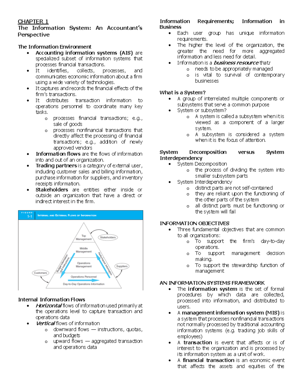 Chapter 1 The Information System - CHAPTER 1 The Information System: An ...