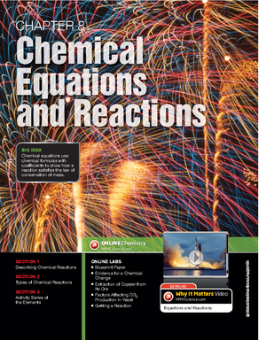 Study Guide - Modern Chemistry Chapter Chemical Equations Reactions ...