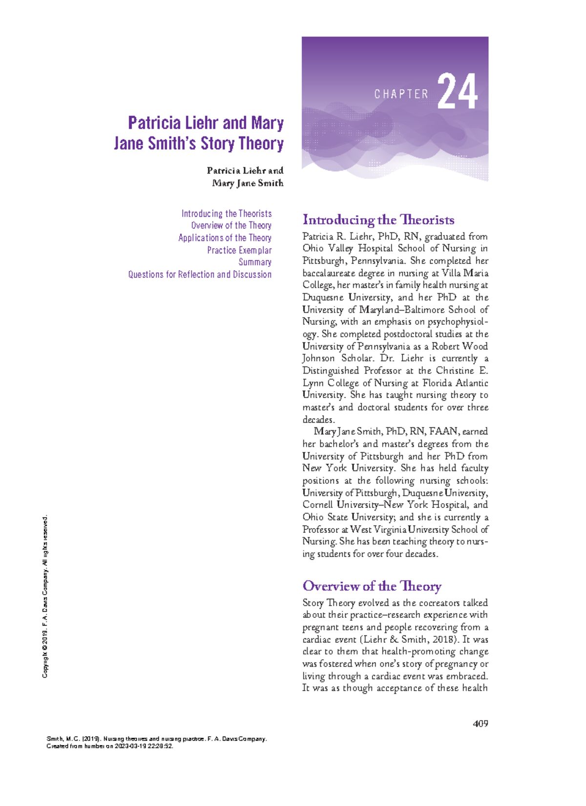 CHAPTER 24 cardio.pdf - 409 Patricia Liehr and Mary Jane Smith’s Story ...