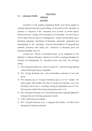 Laboratory Profile - 1 Laboratory Profile CHAPTER 2 THEORY REVIEW A ...