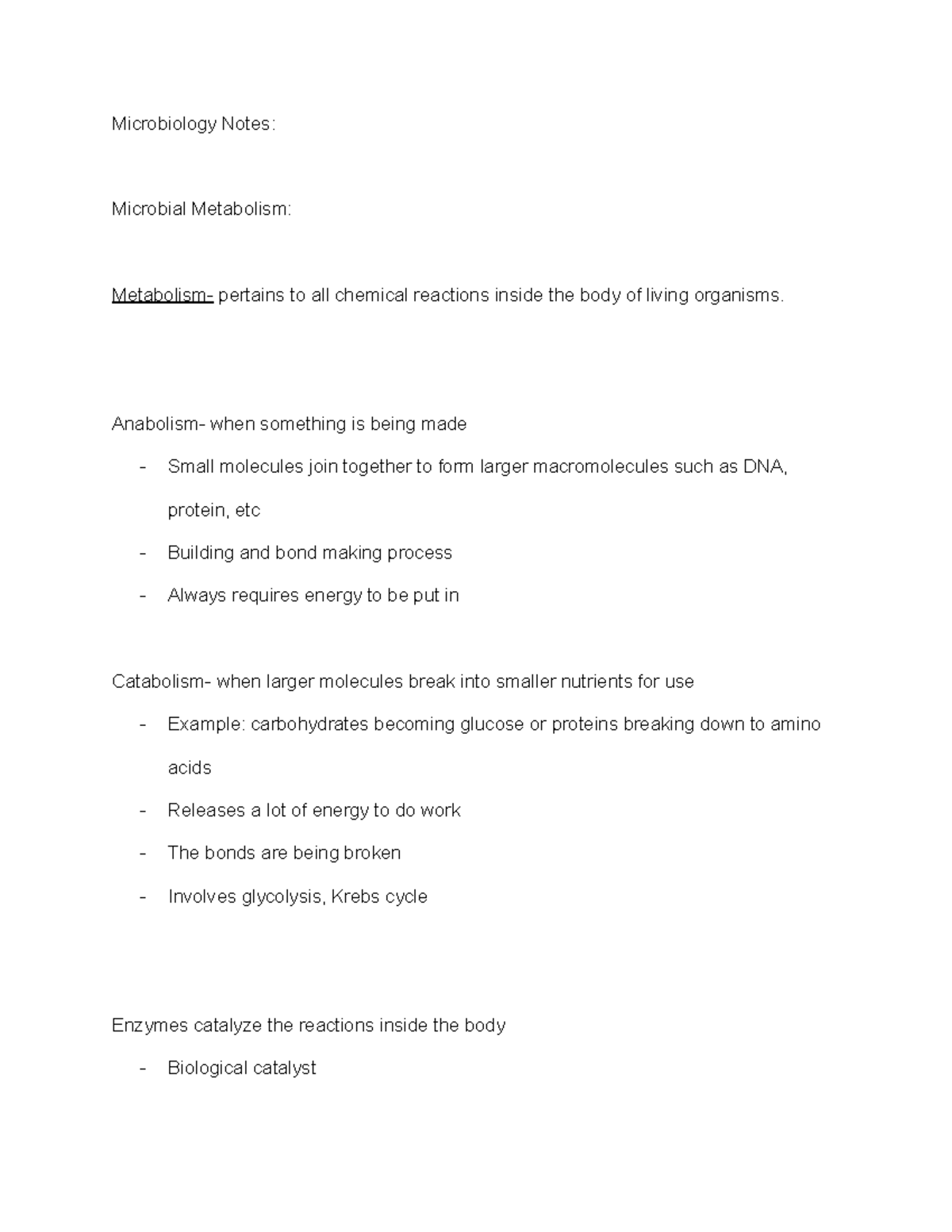 Microbiology Notes metabolism and enzymes - Microbiology Notes ...