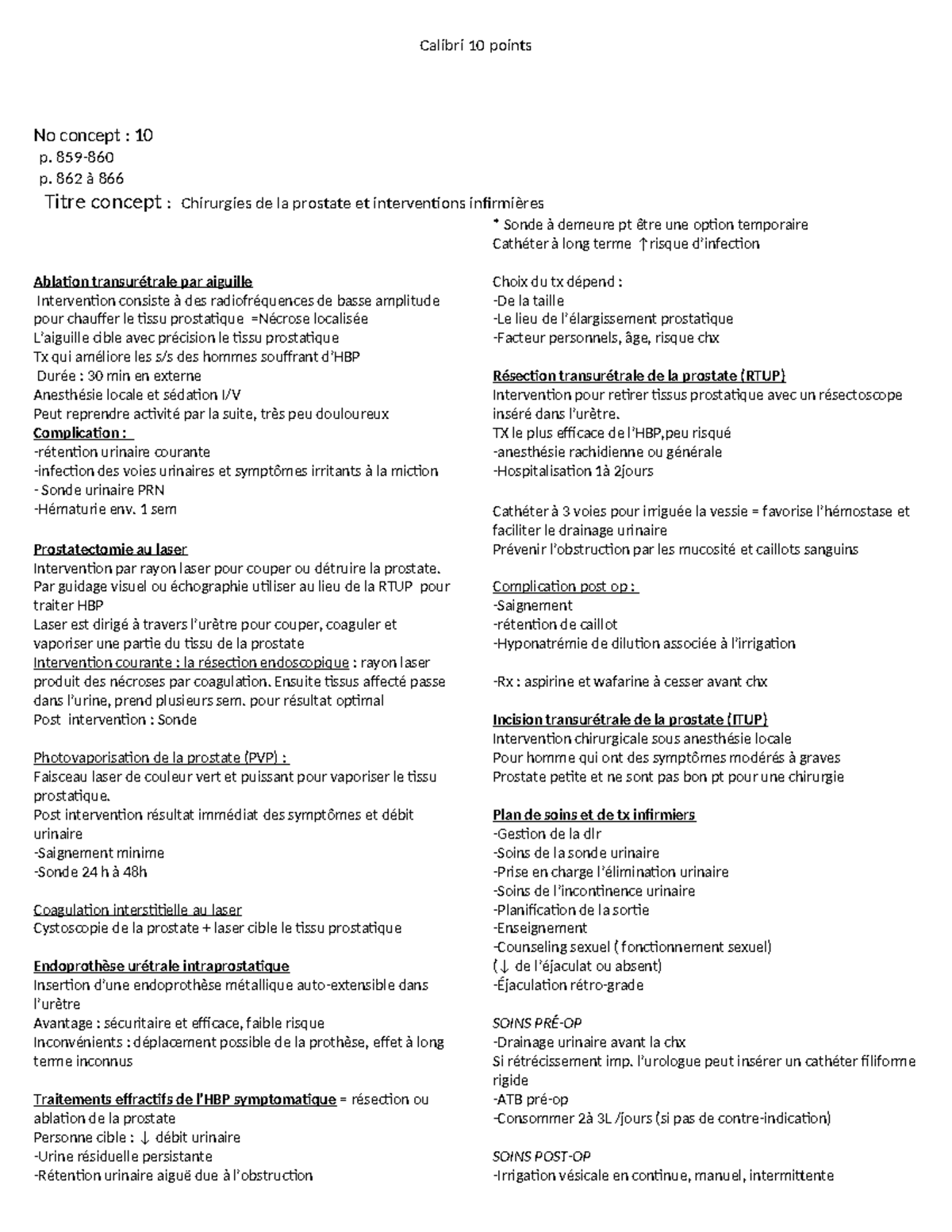 Cas clinique 10 - chirurgie prostate - Calibri 10 points No concept ...