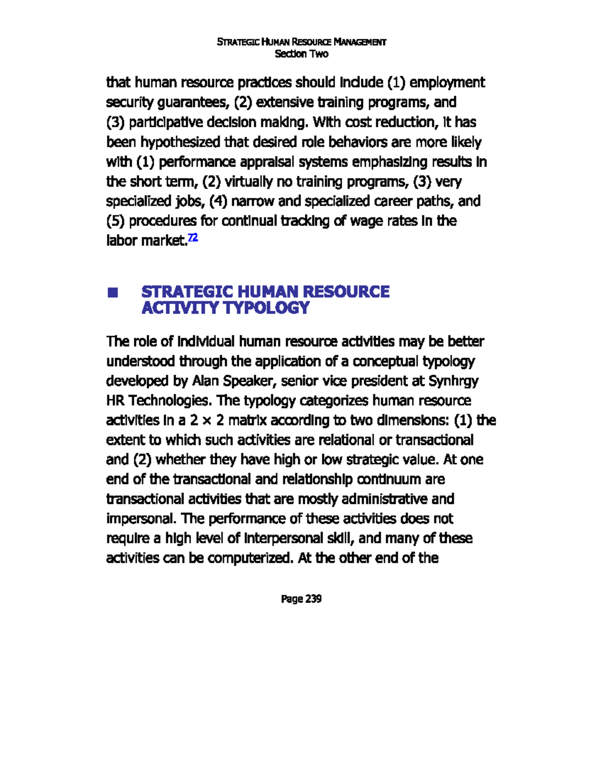 Strategic Human Resource Activity Typology - Human Resource Management ...