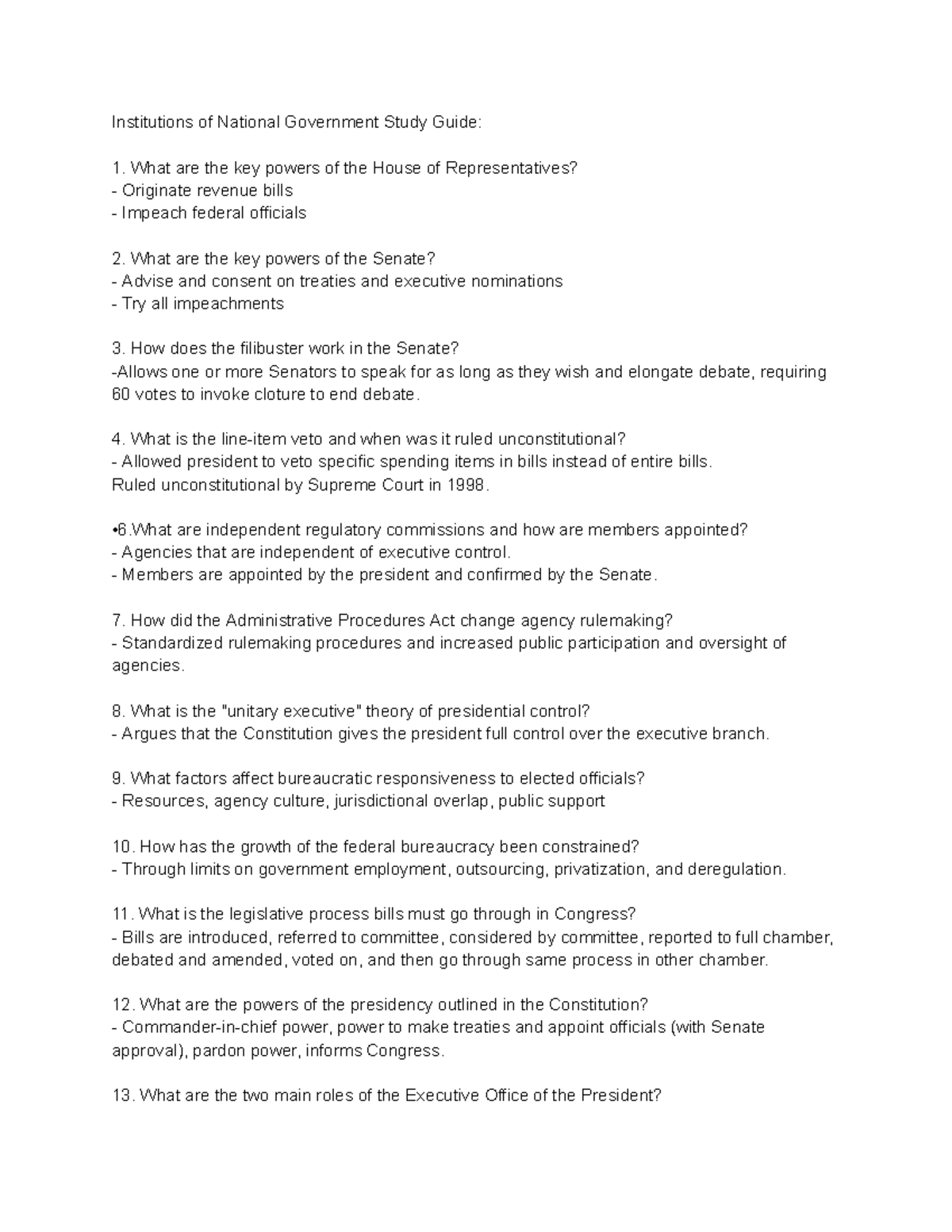 Institutions of National Government - What is the line-item veto and ...