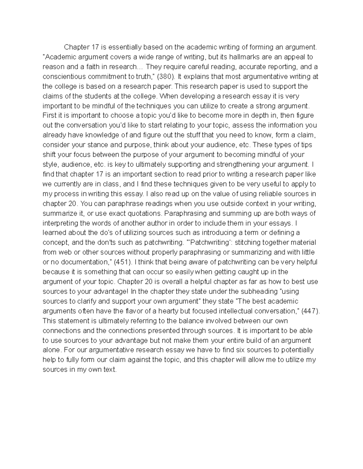 Class discussion week 13 - Chapter 17 is essentially based on the ...