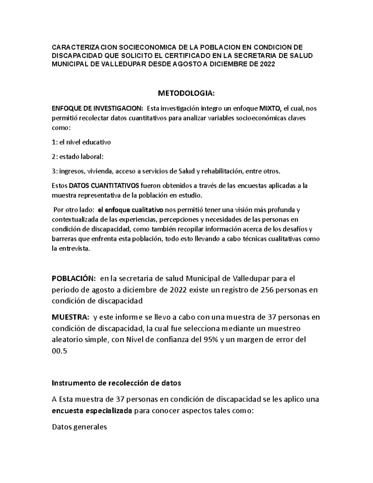 Documento 1 - hytf - CARACTERIZACION SOCIECONOMICA DE LA POBLACION EN ...