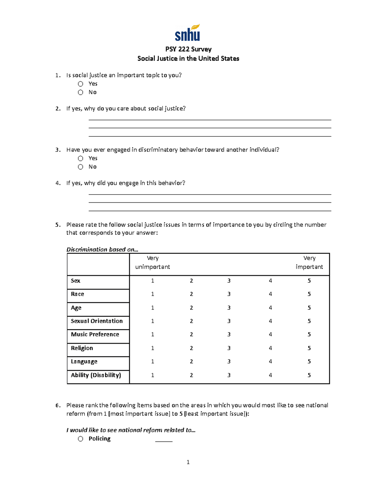PSY 222 Survey Social Justice in the United States - Is social justice ...
