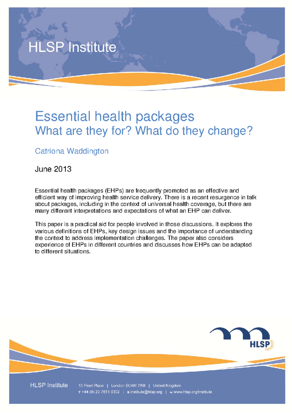 2013 Essential health packagesthat matters - June 2013 Essential health ...
