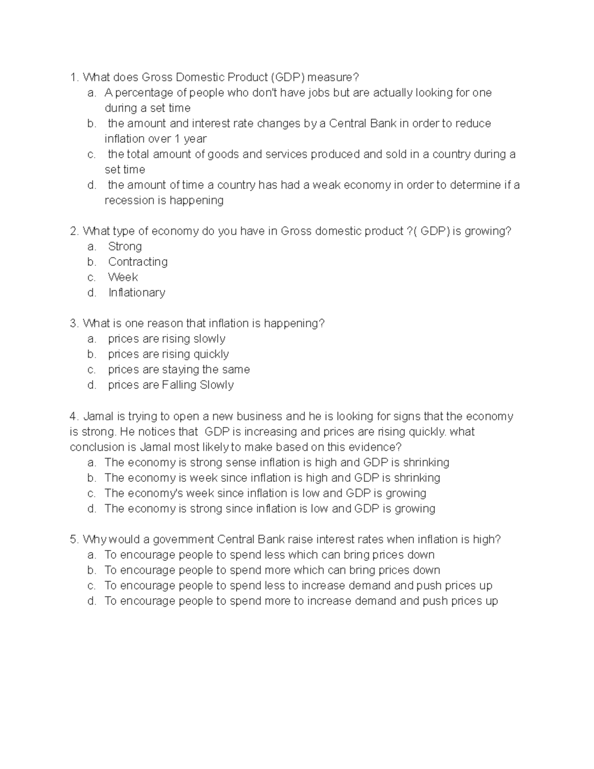 4a1af1ab3e4bbc4406e1103fc5135634 - What does Gross Domestic Product ...