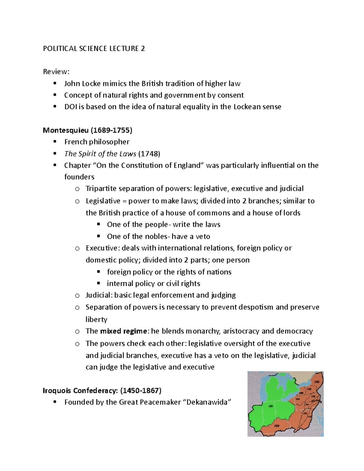 Political Science Lecture 2 - POLITICAL SCIENCE LECTURE 2 Review: John ...