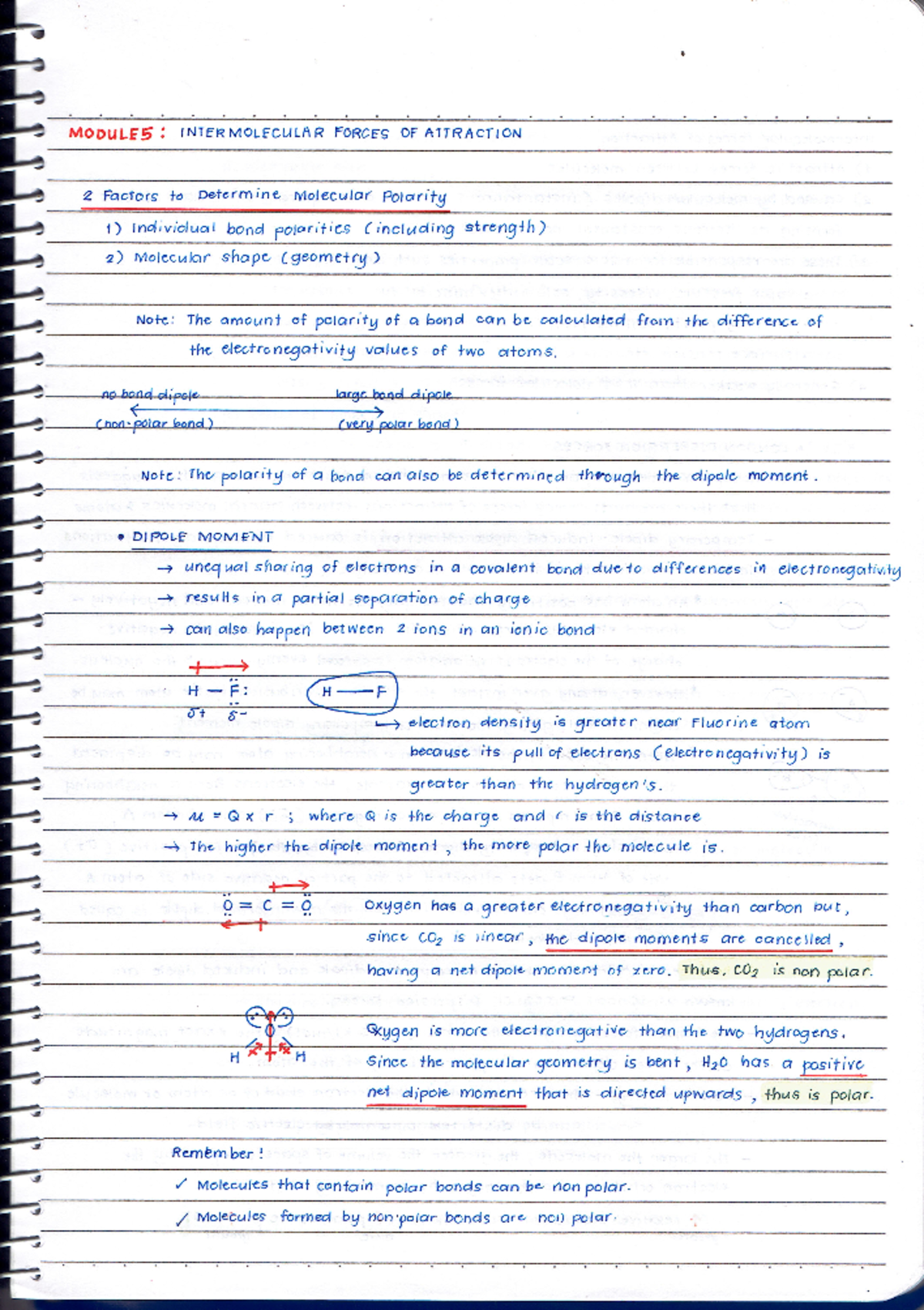 Module 5 - Factors Affecting Molecular Polarity and Intermolecular ...