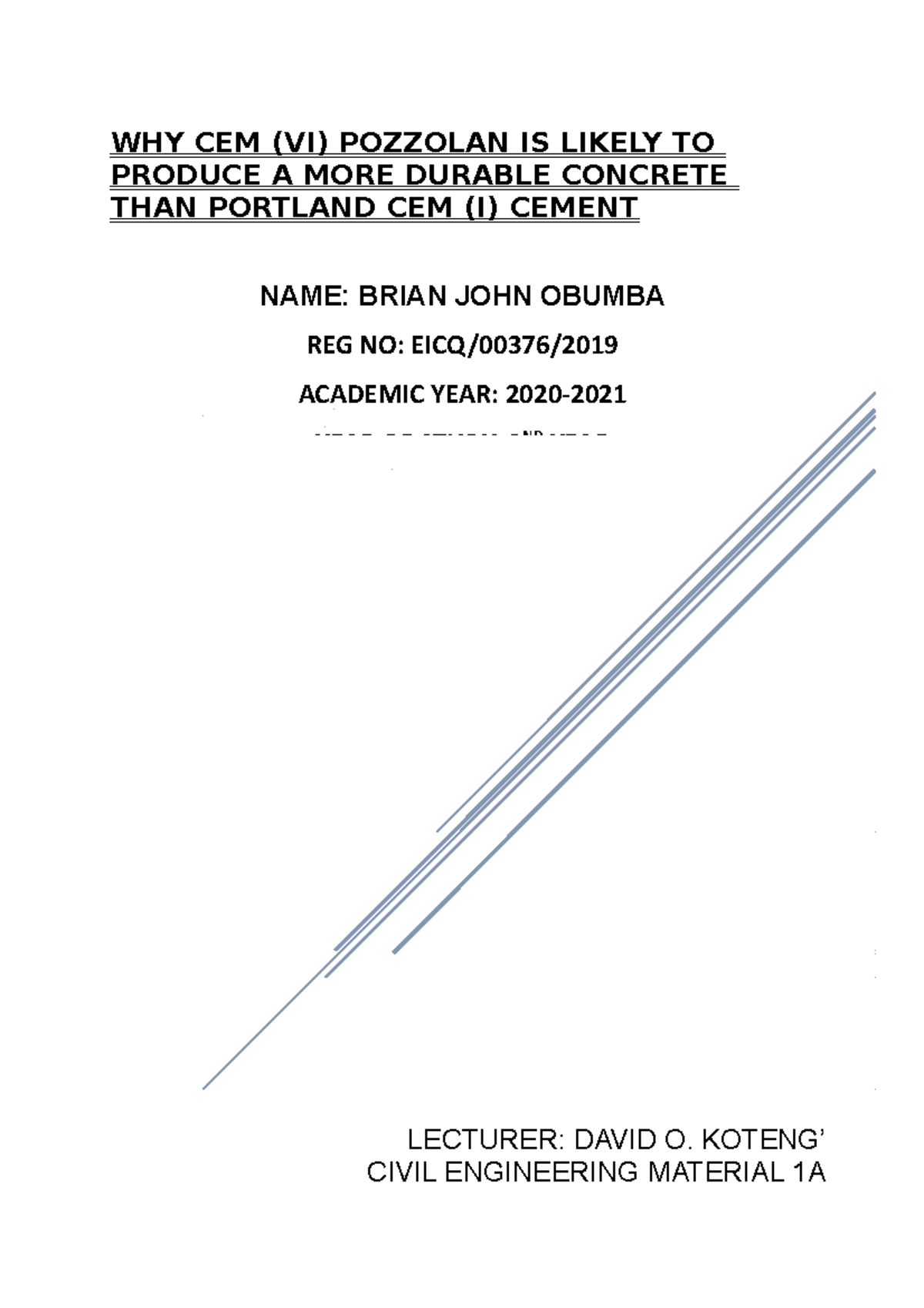 CEM IV AND CEM I Durability - WHY CEM (VI) POZZOLAN IS LIKELY TO ...
